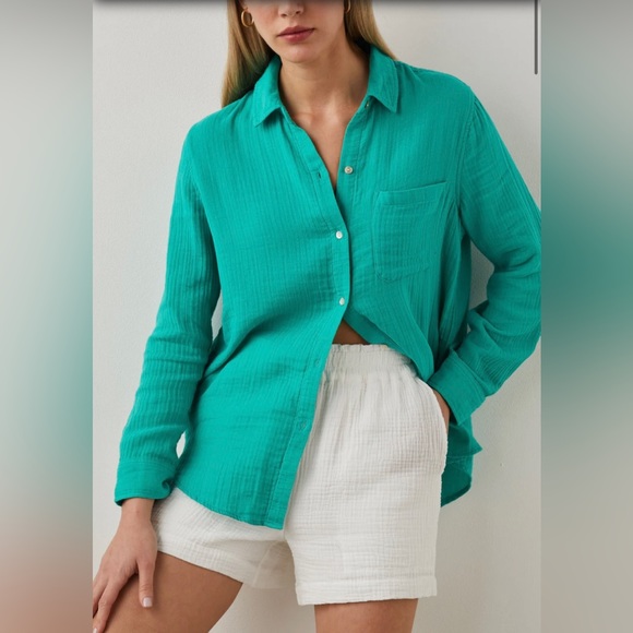 Rails | Tops | Rails Ellis Shirt In Emerald | Poshmark